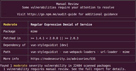 dependency vulnerability · issue 148 · vue styleguidist vue