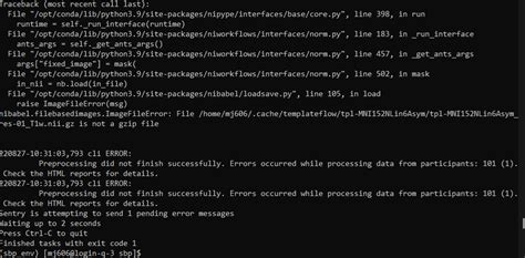 Fmriprep Prepocessing Not Successful File Not Gzip Neurostars