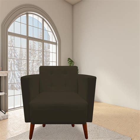Poltrona Decorativa Isa Suede Marrom MadeiraMadeira