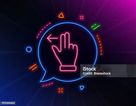 touchscreen gesture line icon slide left arrow sign swipe action vector