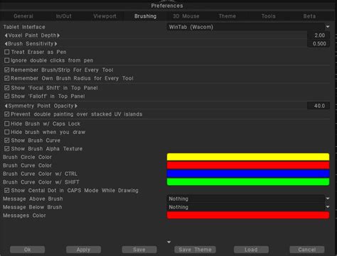Preferences menu - 3DCoat Documentation