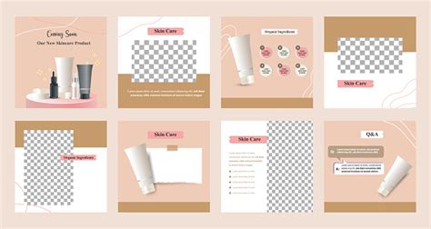 최소한의 현대 패션과 뷰티 소셜 미디어 포스트 배너 컬렉션 키트핑크 컬러 판매 사진 격리 된 제품 디스플레이 플랫폼 식물 잎 요소와 팁 템플릿 디자인을 포함 합니다 매스컴에