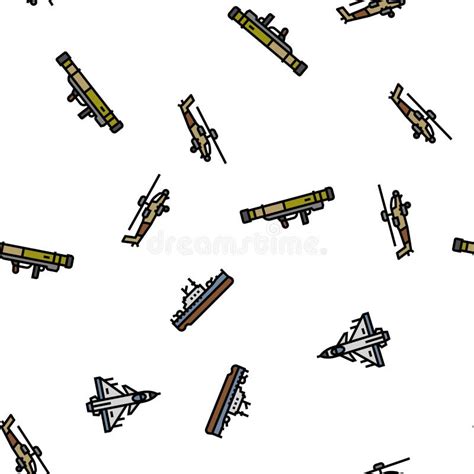 Weapon War Gun Military Army Vector Seamless Pattern Stock Vector