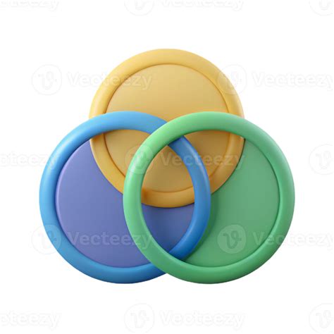Vibrant Gothic Three Intersecting Circles Forming A Venn Diagram Minimal Flat Color Design