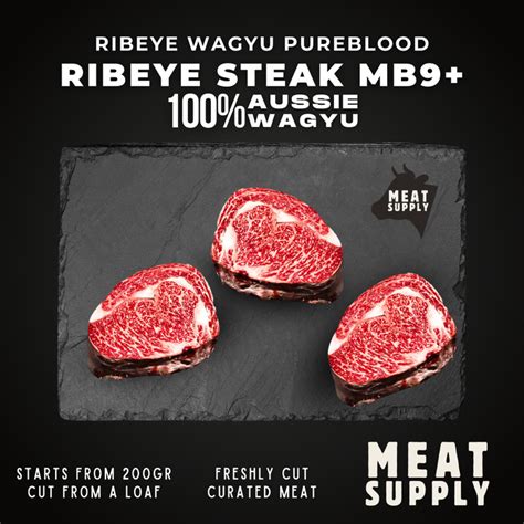 Promo Rib Eye Wagyu MB 9 Steak Premium IMPORT Ribeye Wagyu MB9 Steak