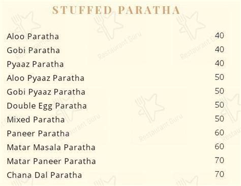 Menu At Chandni Chowk Ke Mashhoor Paranthe Ghaziabad Shop A