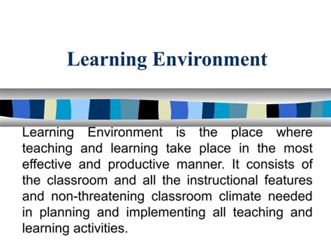 Effective Learning Environment And Impact Of Time On Learning Ppt