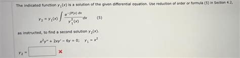 Solved The indicated function γ x is a solution of the Chegg com