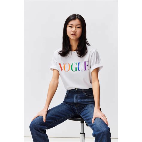 Vogue White T Shirt With Colorful Logo Print Vogue Official Store