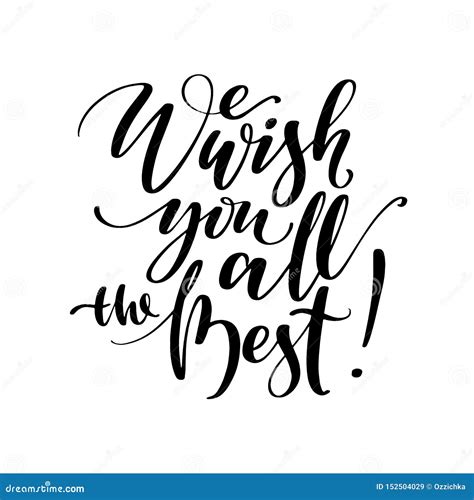 We Wish You All The Best Birthday Greeting Quote Lettering Typography