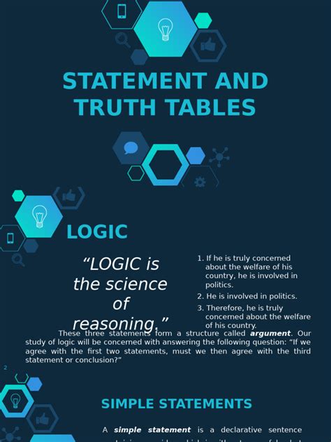 1 Statements And Truth Tables 1 Pdf If And Only If Logic