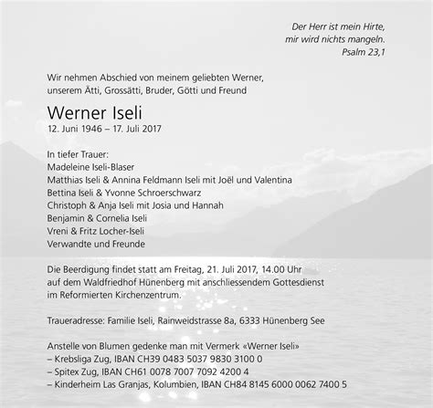 Werner Iseli Hommages