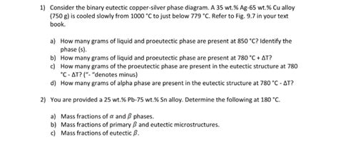 Consider The Binary Eutectic Copper Silver Phase Chegg