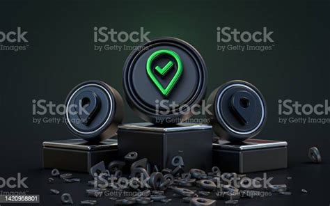 위치 확인 표시 3d 렌더링 추상적 인 모습 어두운 현실적인 아이코닉 0명에 대한 스톡 사진 및 기타 이미지 0명 3차원