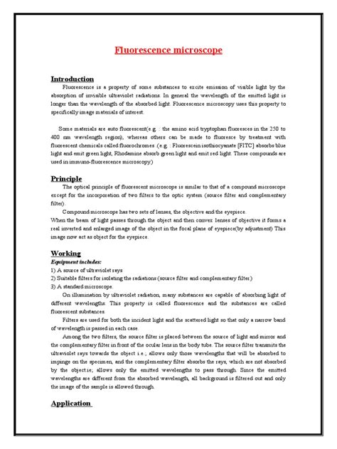 Flourescence Microscope Pdf Fluorescence Microscope Optical Filter