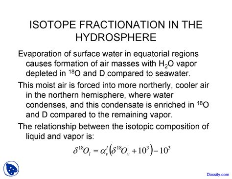 Evaporation Geochemistry Lecture Slides Docsity