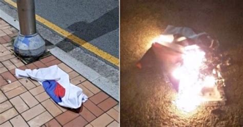 태극기 못 견디겠네 불 지르고 인증샷 충격국기모독죄 되나