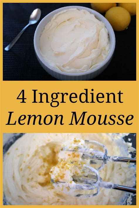 Lemon Mousse Recipe Easy No Bake 4 Ingredient Cream Cheese Desserts