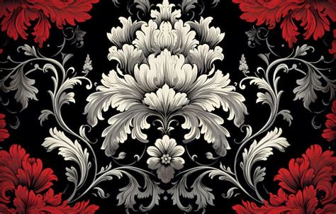 Gothic Damask Pattern Design Premium Ai Generated Image