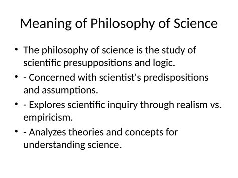 Philosophyofsciencebranchessummarypptx