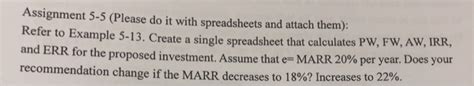 solved assignment 5 5 please do it with spreadsheets and