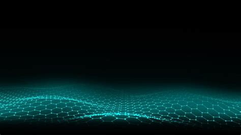 Premium Vector Futuristic Vector Hexagon Wave Dark Cyberspace Abstract Wave With Dots And Line