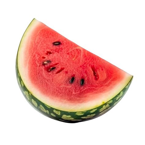 Uma Fatia De Melancia Em Um Fundo Branco Png Transparente Generative Ai PSD Premium