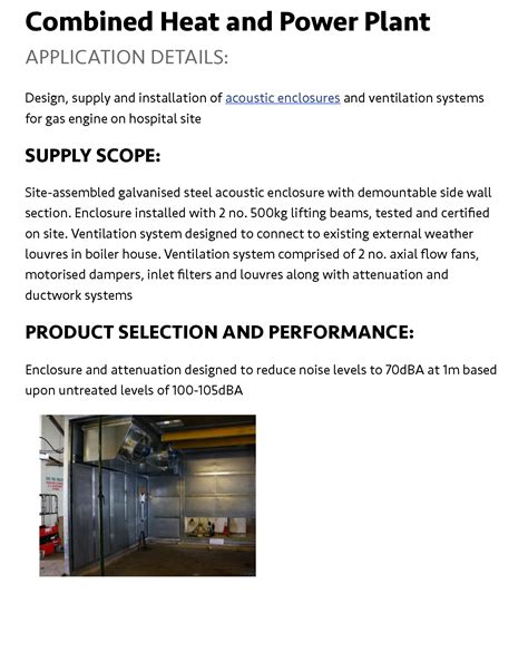 Chp Design Supply And Installation Of Acoustic Enclosures