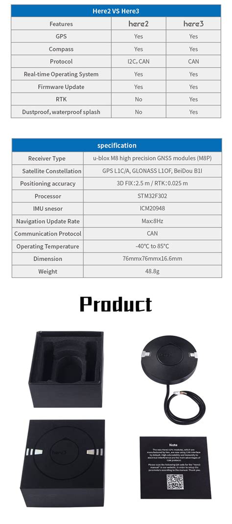 Cubepilot Here3 Can Gnss Gps Rtk Modulo U Blox M8p 2 Cpu Stm32f302