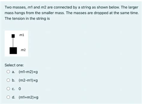Solved Two Masses M 1 And M 2 Are Connected