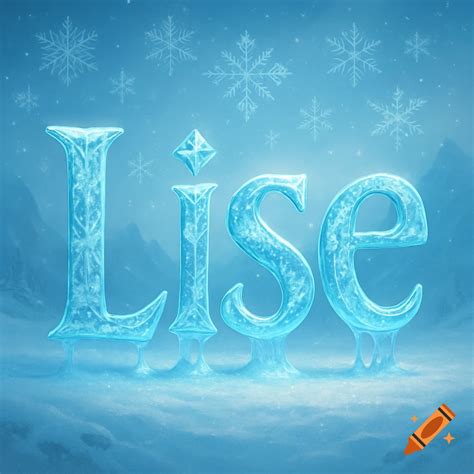 The Name Lise Rendered In Sparkling Blue Ice Letters Set Against A