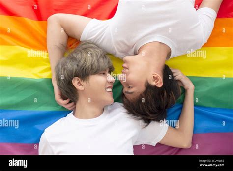 Homosexuell Paare Junge Jungen Asiatische Männer Lgbt Konzepte