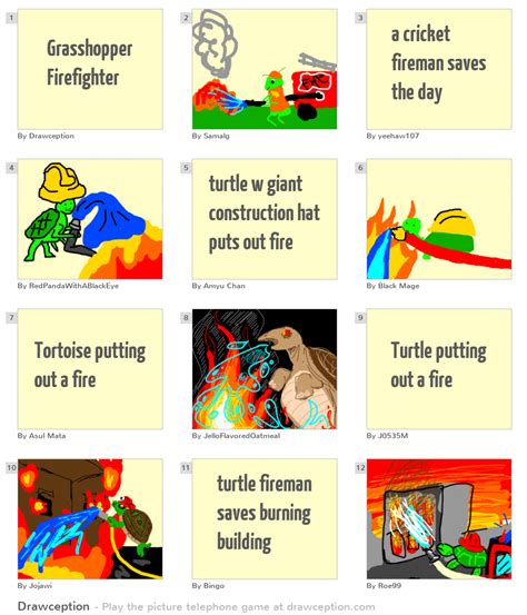 Grasshopper Firefighter Drawception