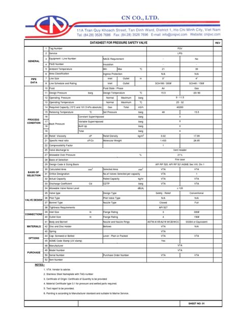 Datasheet For Psv Pdf Valve Pressure
