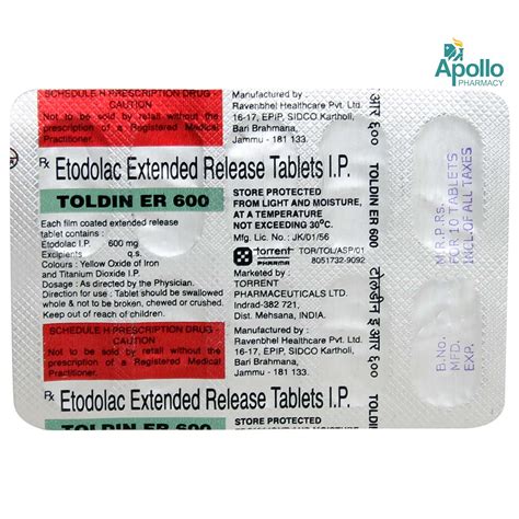 Toldin Er Mg Tablet Price Uses Side Effects Composition Apollo