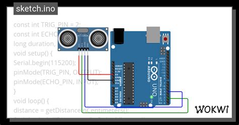 Ultrasonic Sensor Using Arduino Wokwi Esp32 Stm32 Arduino Simulator