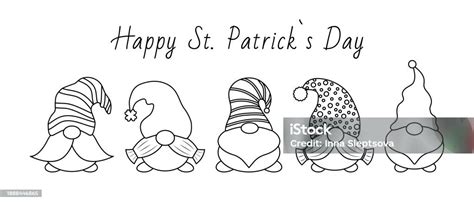 행복 한 성 패트릭의 날 유형의 벡터 일러스트 레이 션 와 Leprechaun의 집합 St Patricks Day에 대한