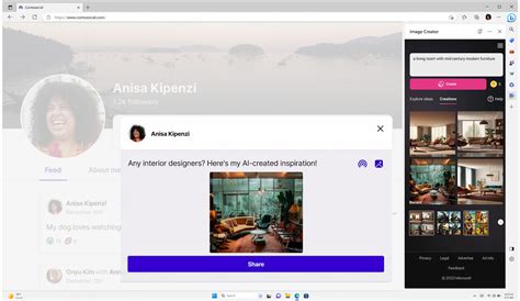Чат бот Bing теперь может генерировать изображения с помощью модели