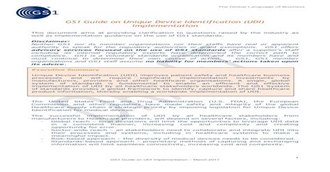gs1 guide on unique device identification udi device identification