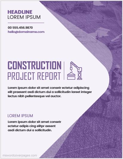 Construction Project Report Cover Pages Download And Edit