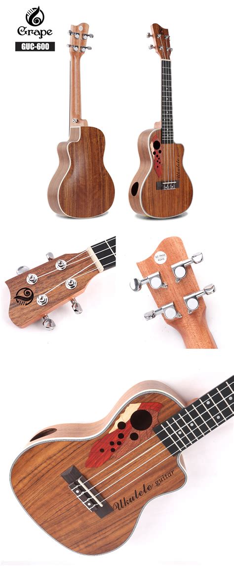 24 Inch Cutaway New Design Walnut Body Concert Ukulele China Concert Ukulele And Cutaway