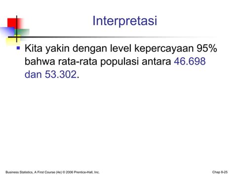 Bab 8 Estimasi Interval Kepercayaanpptx Bab 8 Estimasi Interval Kepercayaanpptx
