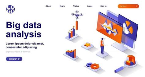 Big Data Analysis Concept In 3d Isometric Design User Making Marketing Research Works With