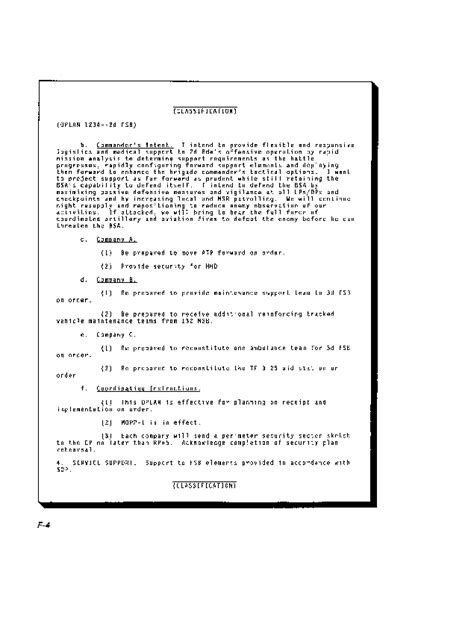 Fm 63 20 Forward Support Battalion Appdx F Sample Operations Plan