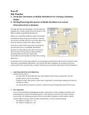Prac SQL Practice Pdf Prac SQL Practice Using SQL Commands On MySQL Workbench For