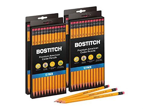 Bostitch Office Premium 2 Pencils American Cedar Wood Pre Sharpened