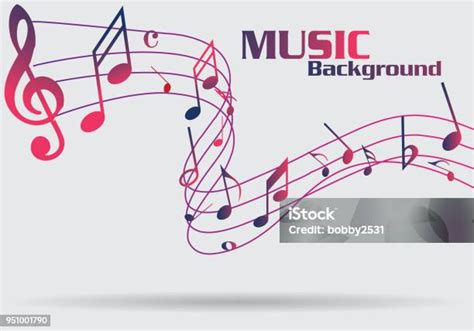 선 파 배경 음악 노트를 추상화 합니다 블랙 G 음자리표와 음악 메모 고립 벡터 일러스트 레이 션 0명에 대한 스톡 벡터 아트 및 기타 이미지 Istock