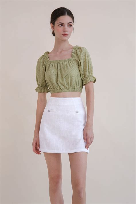 Nina Tweed Skorts White The Willow Label