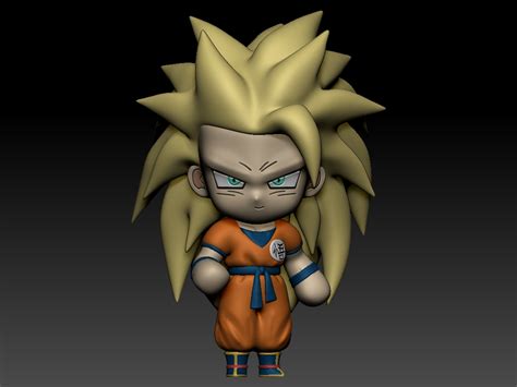 Archivo Stl Goku Chibi Ssj3 🐉 ・modelo De Impresión 3d Para Descargar・cults