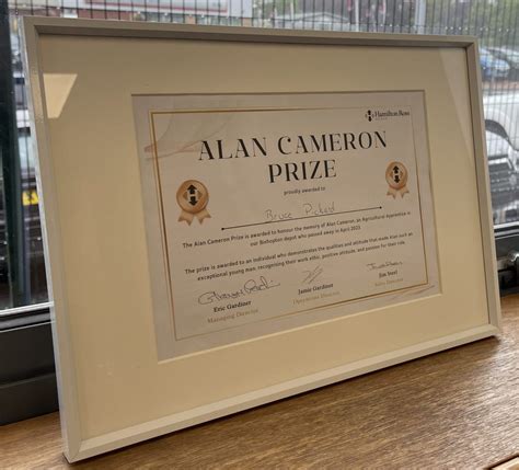 Bruce Pickard Awarded With The Alan Cameron Prize Hamilton Ross Group